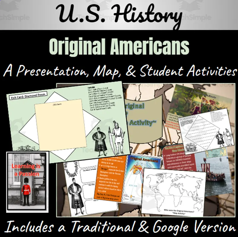 U.S. History: English Colonies & Original Americans by Teach Simple