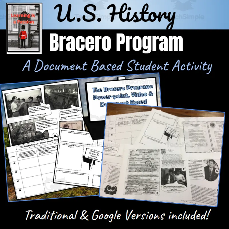 U.S. History | WWII | Bracero Program Document Based Student Activity ...