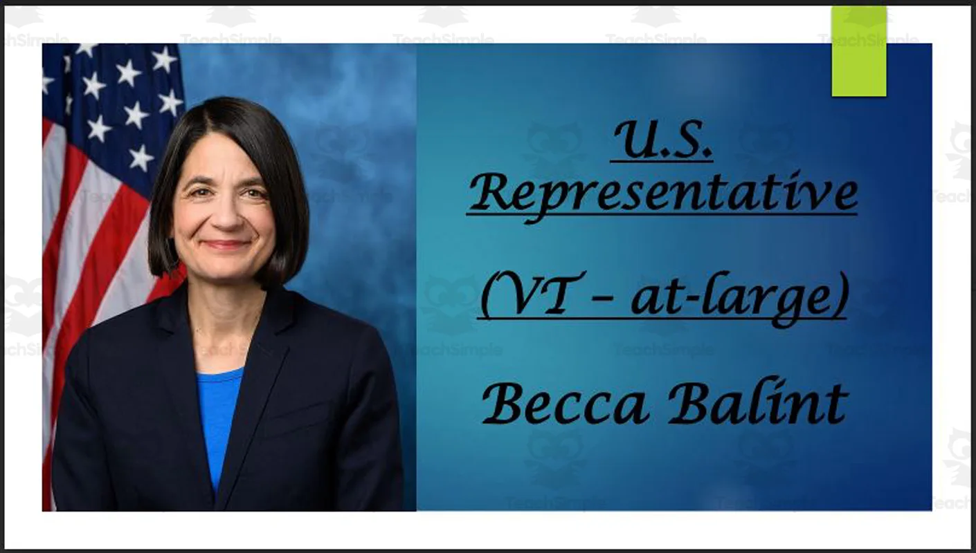 U.S. Representative Becca Balint (VT: at-large) BIO PPT by Teach Simple