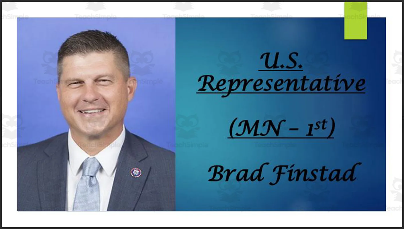 U.S. Representative Brad Finstad (MN - 1st) BIO PPT by Teach Simple