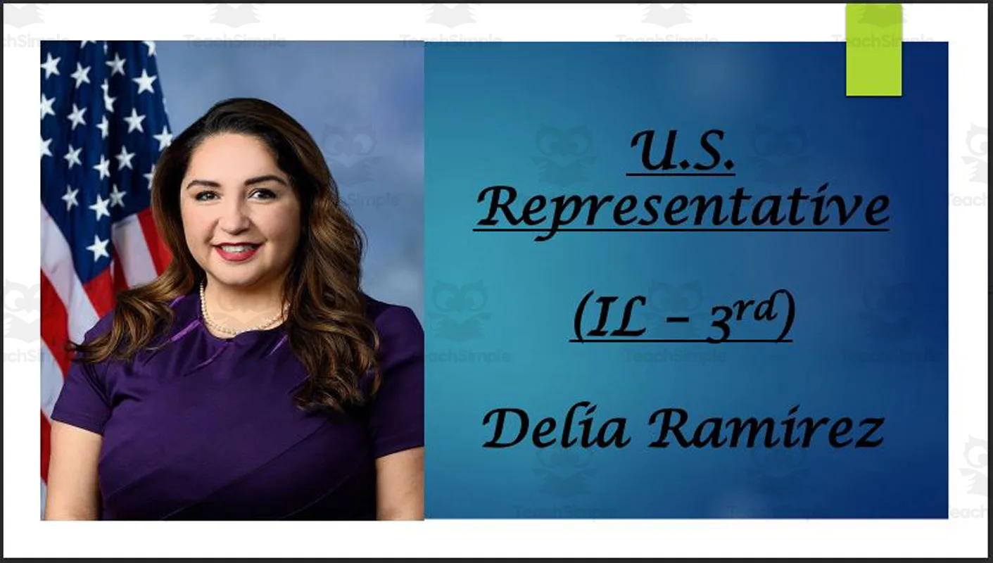 U.S. Representative Delia Ramirez (IL - 3rd) BIO PPT by Teach Simple