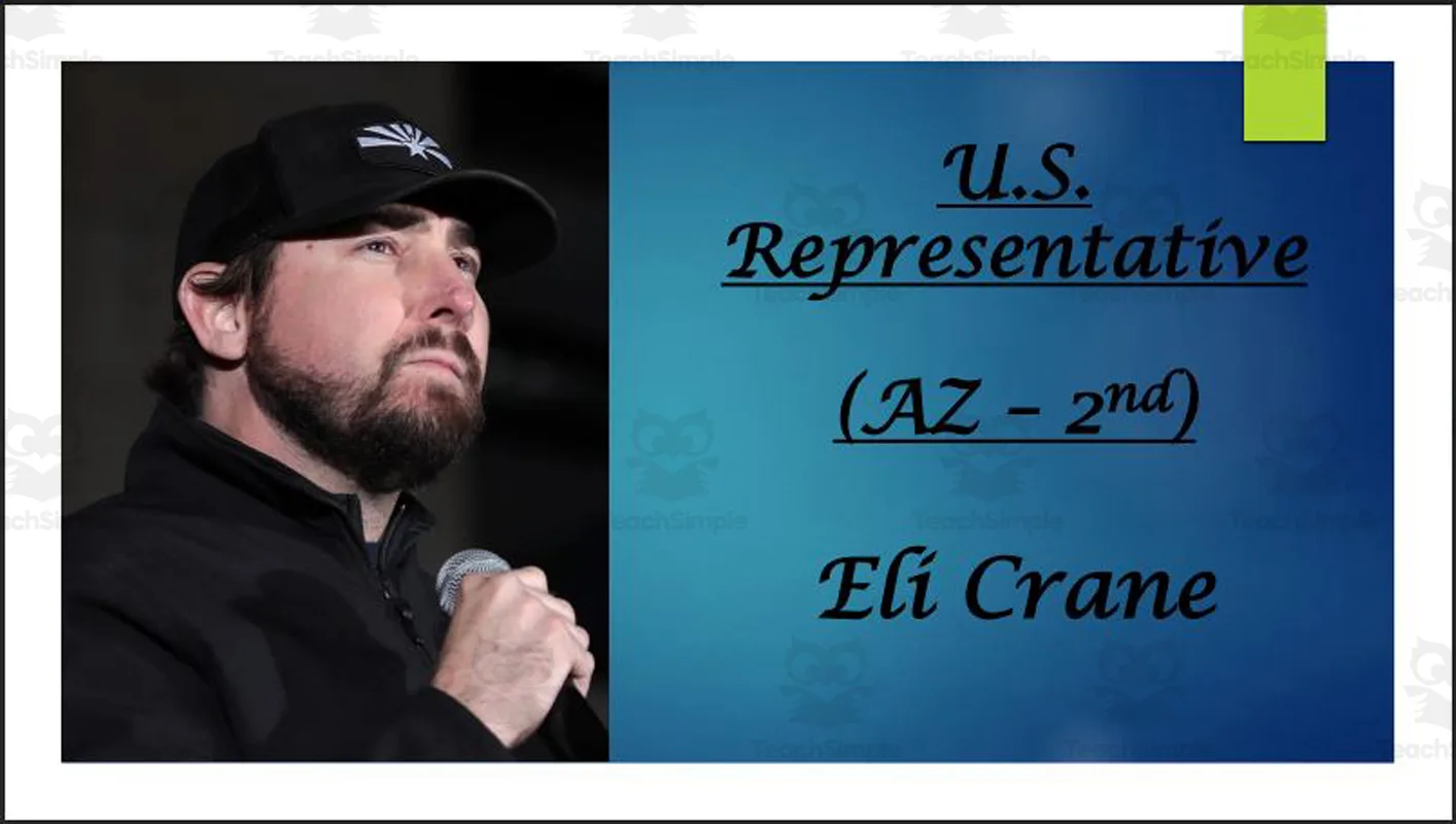 U.S. Representative Eli Crane (AZ - 2nd) BIO PPT by Teach Simple