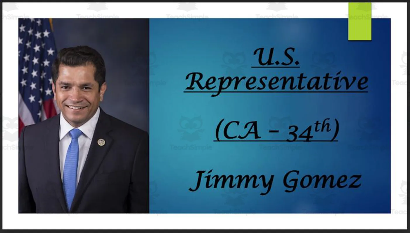 U.S. Representative Jimmy Gomez (CA - 34th) BIO PPT by Teach Simple