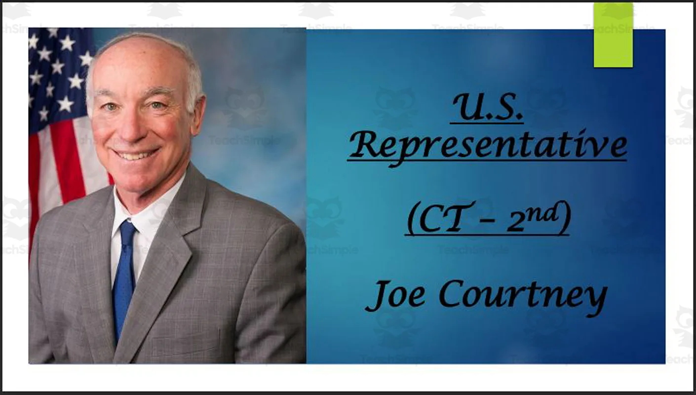U.S. Representative Joe Courtney (CO - 2nd) BIO PPT by Teach Simple