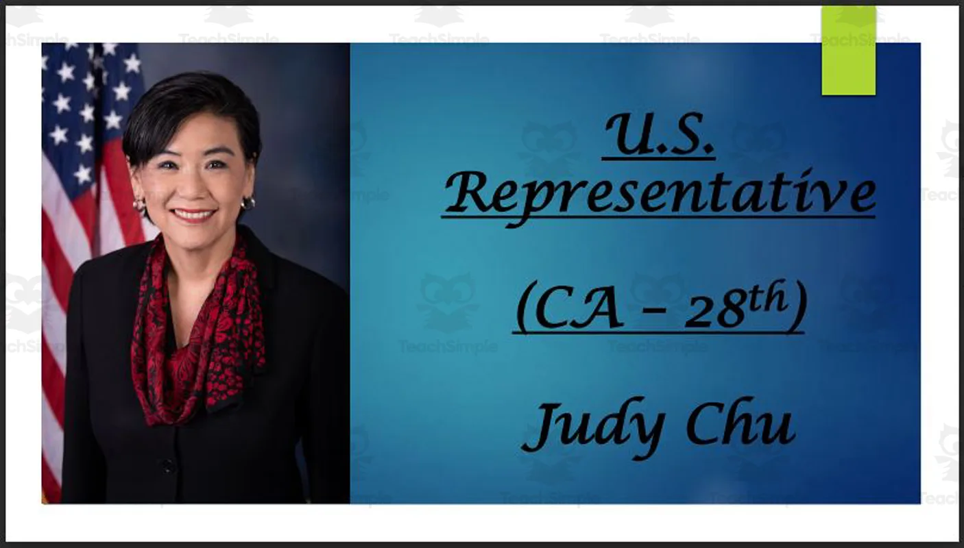 U.S. Representative Judy Chu (CA - 28th) BIO PPT by Teach Simple