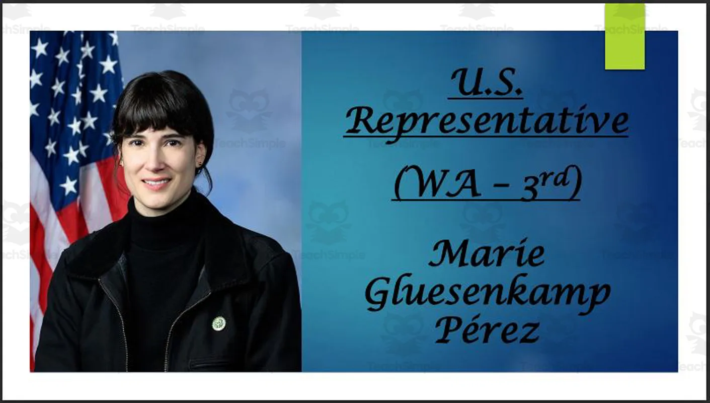 U.S. Representative Marie Gluesenkamp Pérez (WA - 3rd) BIO PPT by Teach Simple