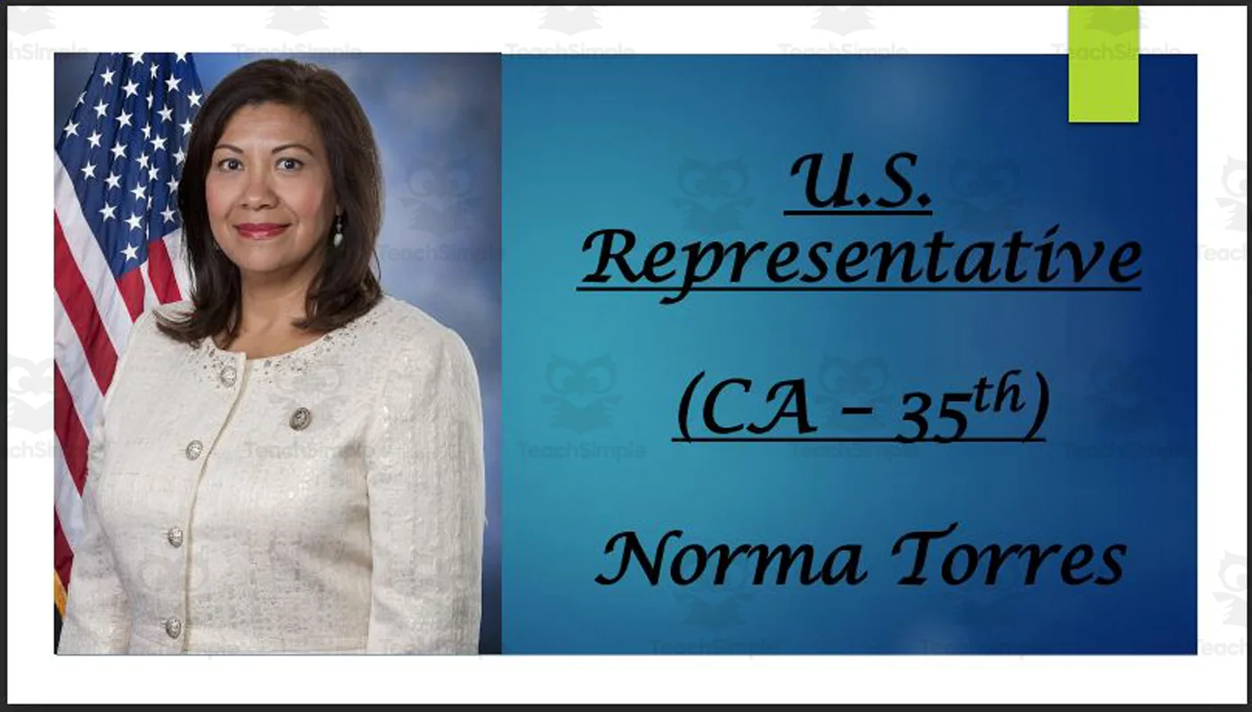 U.S. Representative Norma Torres (CA - 35th) BIO PPT by Teach Simple