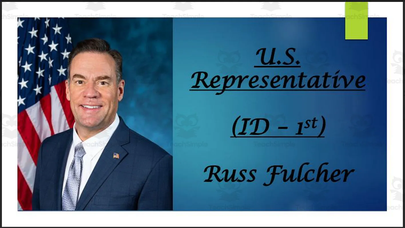 U.S. Representative Russ Fulcher (ID - 1st) BIO PPT by Teach Simple