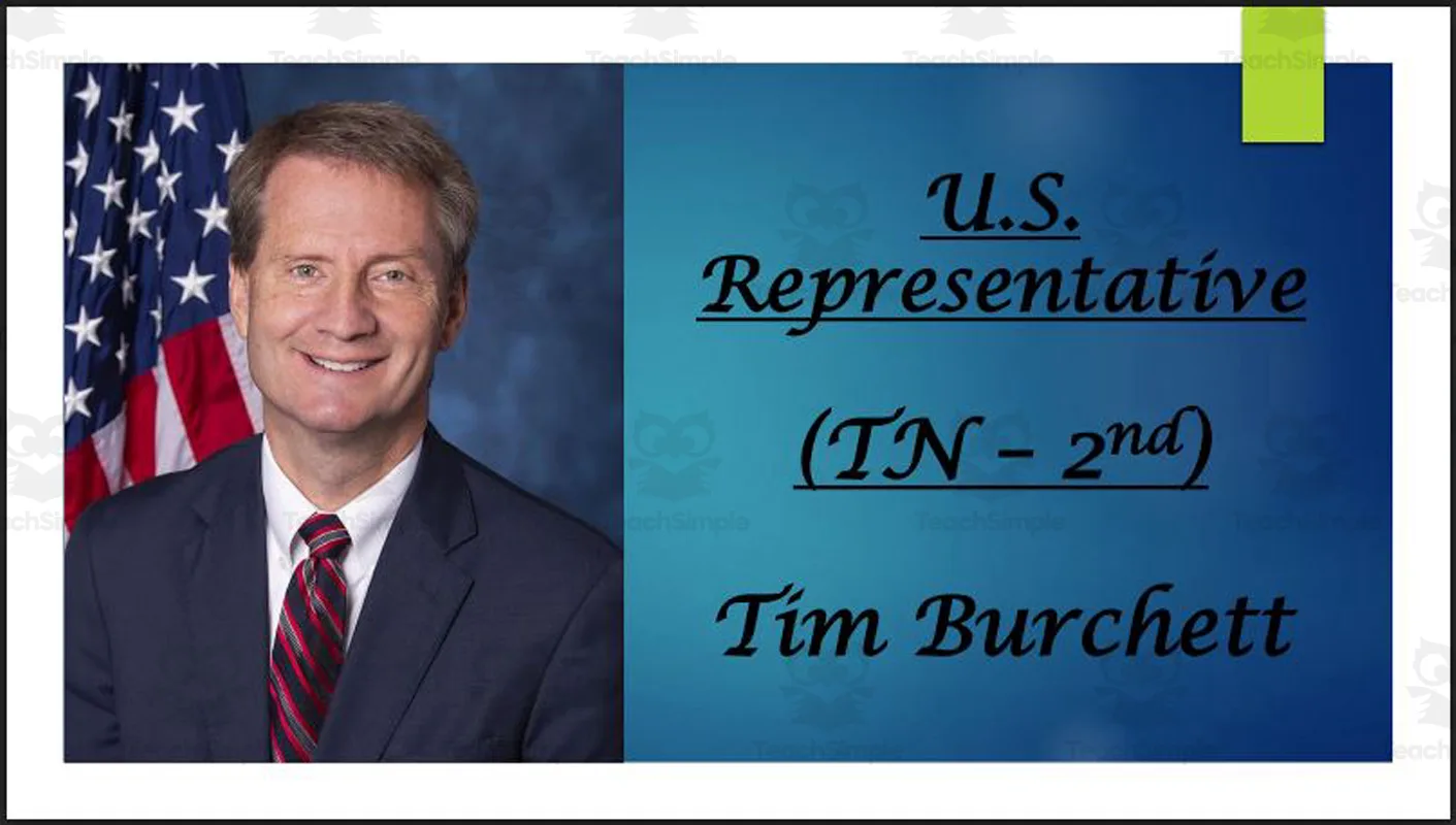 U.S. Representative Tim Burchett (TN - 2nd) BIO PPT by Teach Simple