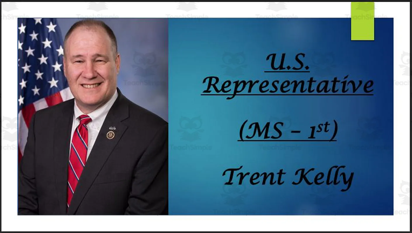 U.S. Representative Trent Kelly (MS - 1st) BIO PPT by Teach Simple