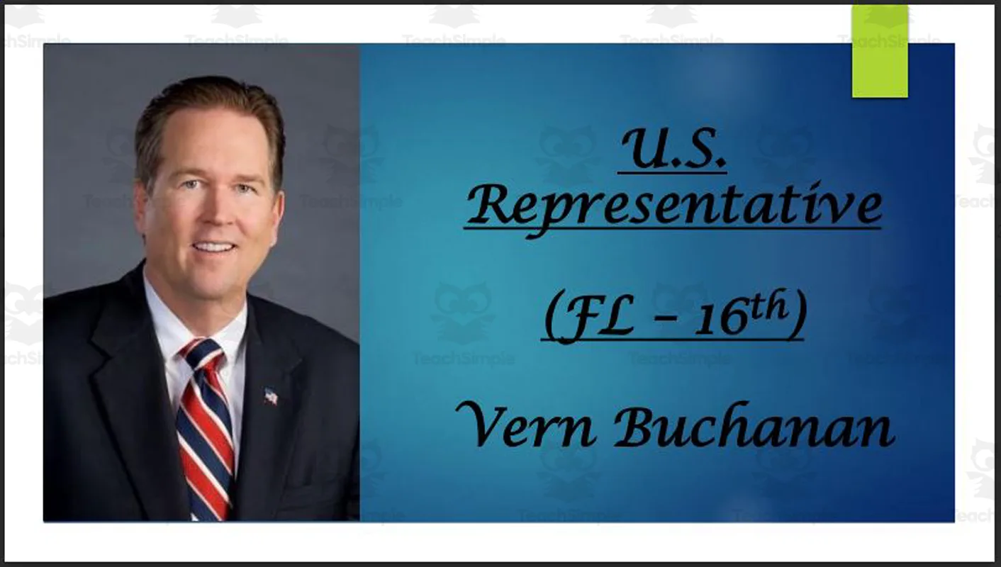 U.S. Representative Vern Buchanan (FL - 16th) BIO PPT by Teach Simple