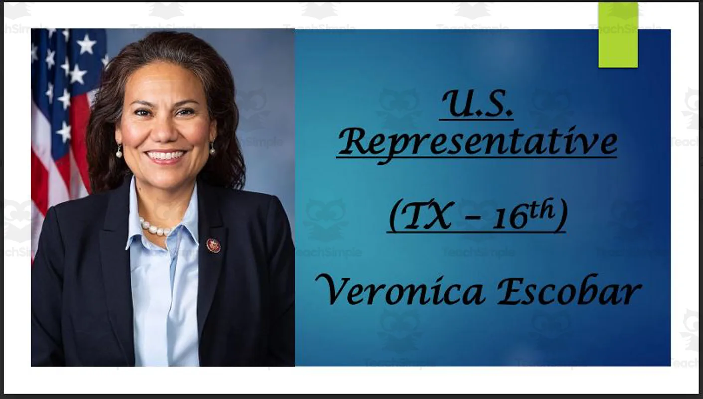 U.S. Representative Veronica Escobar (TX - 16th) BIO PPT by Teach Simple