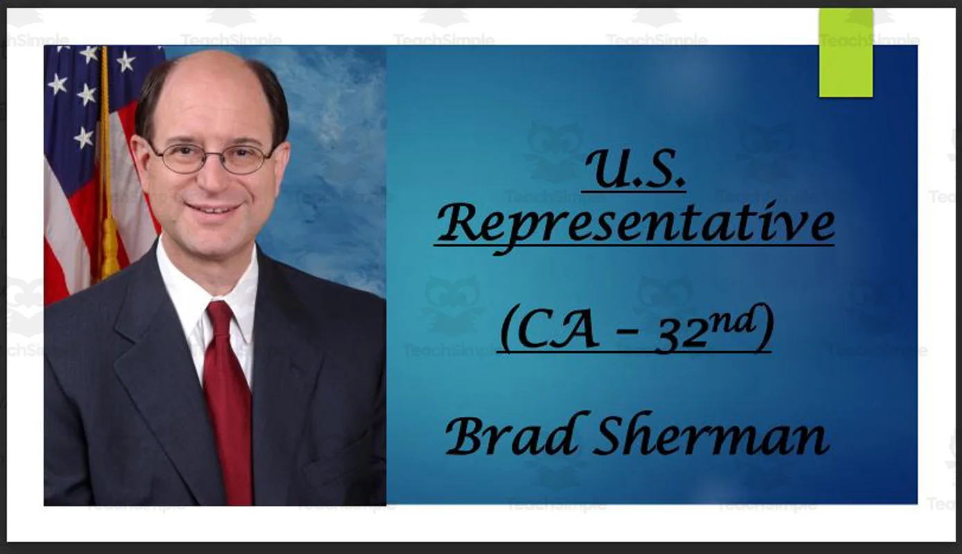 U.S. Representatives from California - Districts #31-40 (BIO PPT Bundle ...