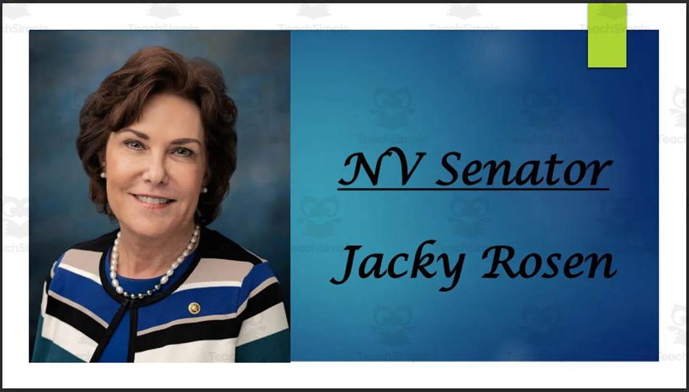U.S. Senator Jacky Rosen (NV) Biography PowerPoint by Teach Simple