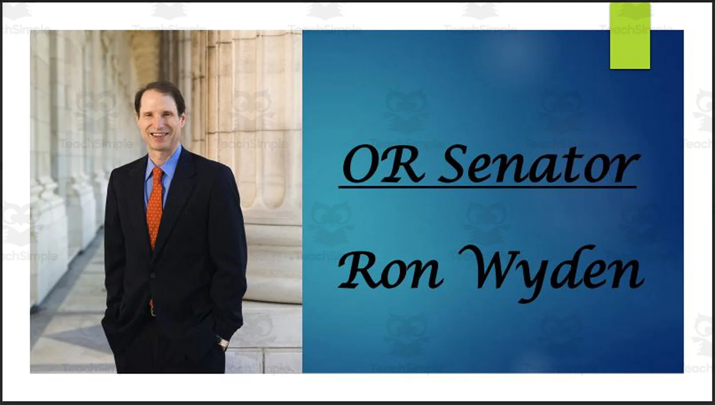 U.S. Senator Ron Wyden (OR) Biography PowerPoint by Teach Simple