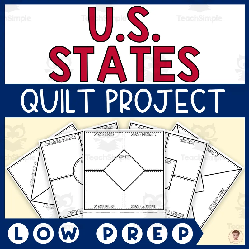 U.S. States Project-Based Learning (Quilt Research Project and Craft ...