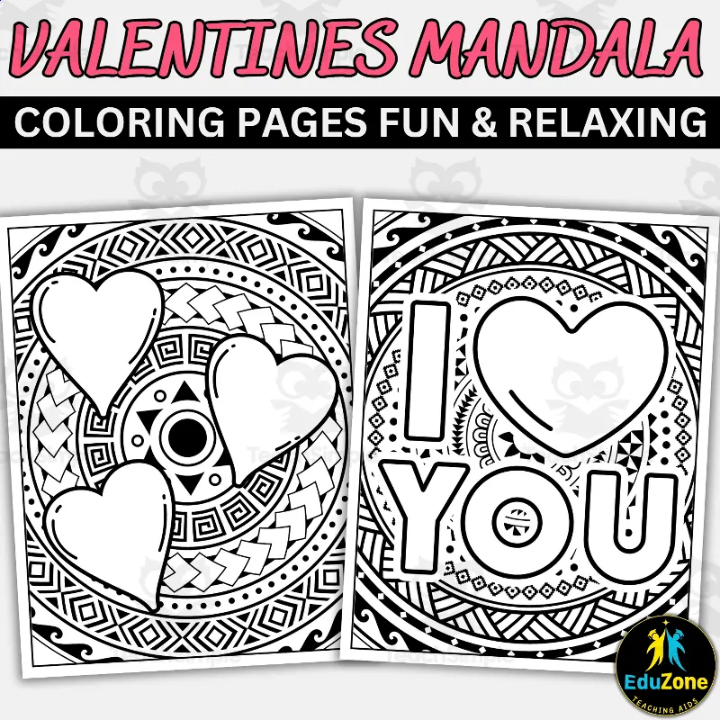 Valentines Day Mandala Coloring Pages: Relaxing & Printable - Fun! by ...