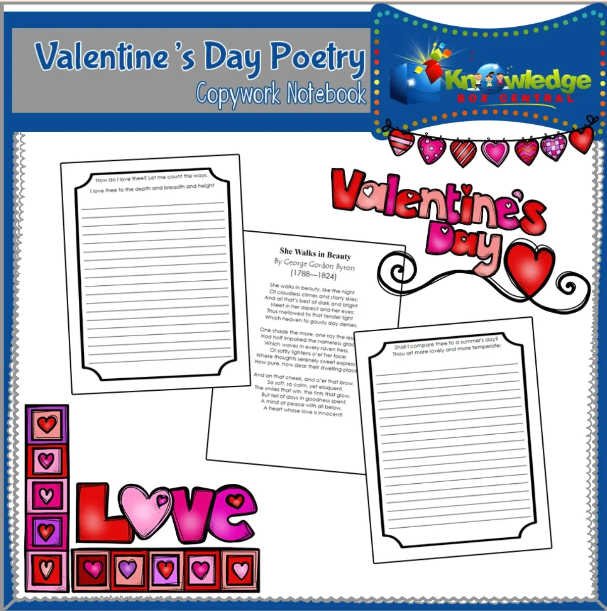 Valentine's Day Poetry Copywork - EBOOK by Teach Simple