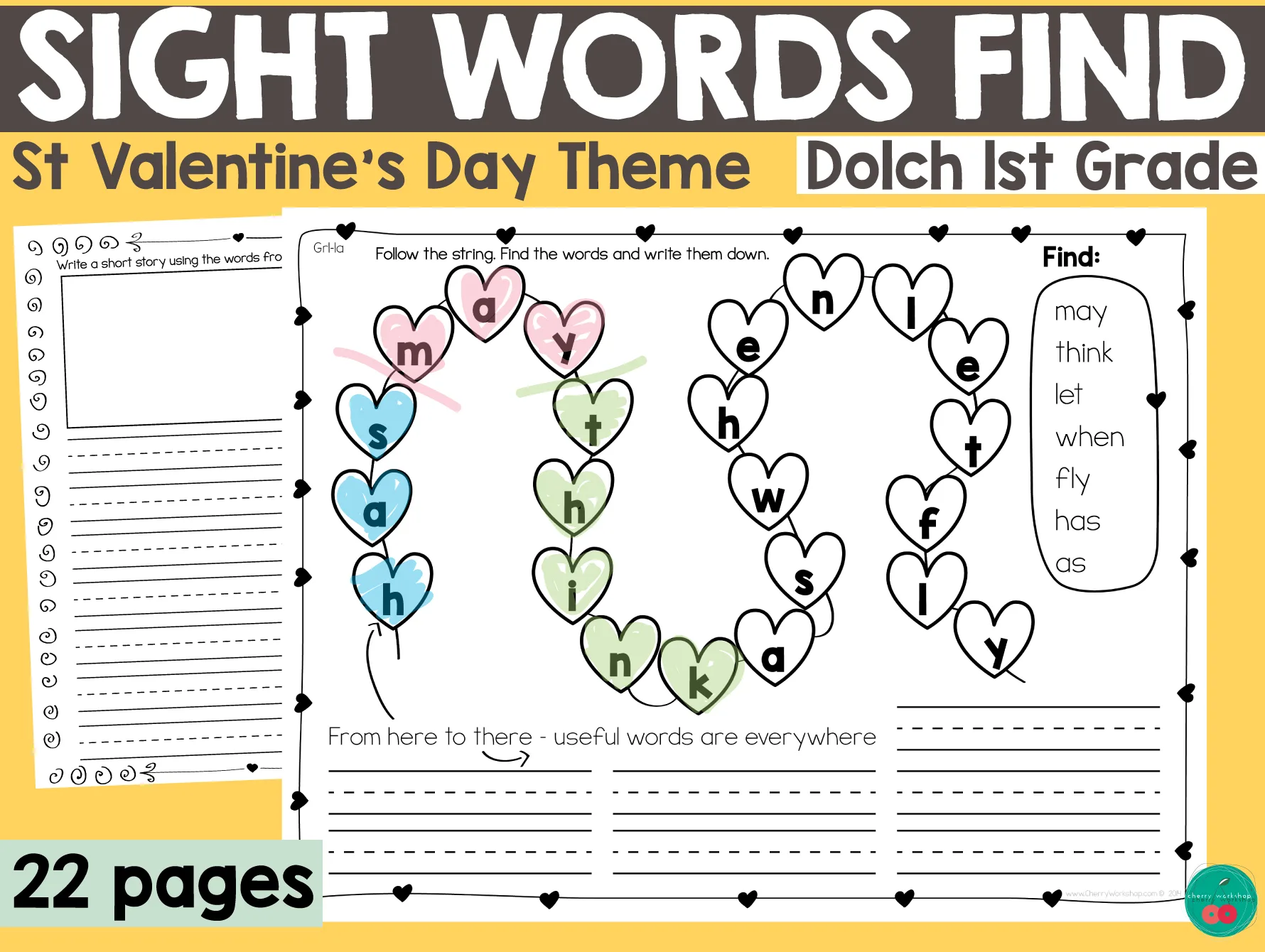 Valentine's Day Sight Words - 1st Grade by Teach Simple
