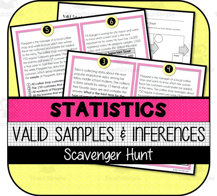 Valid Samples & Inferences SCAVENGER HUNT by Teach Simple