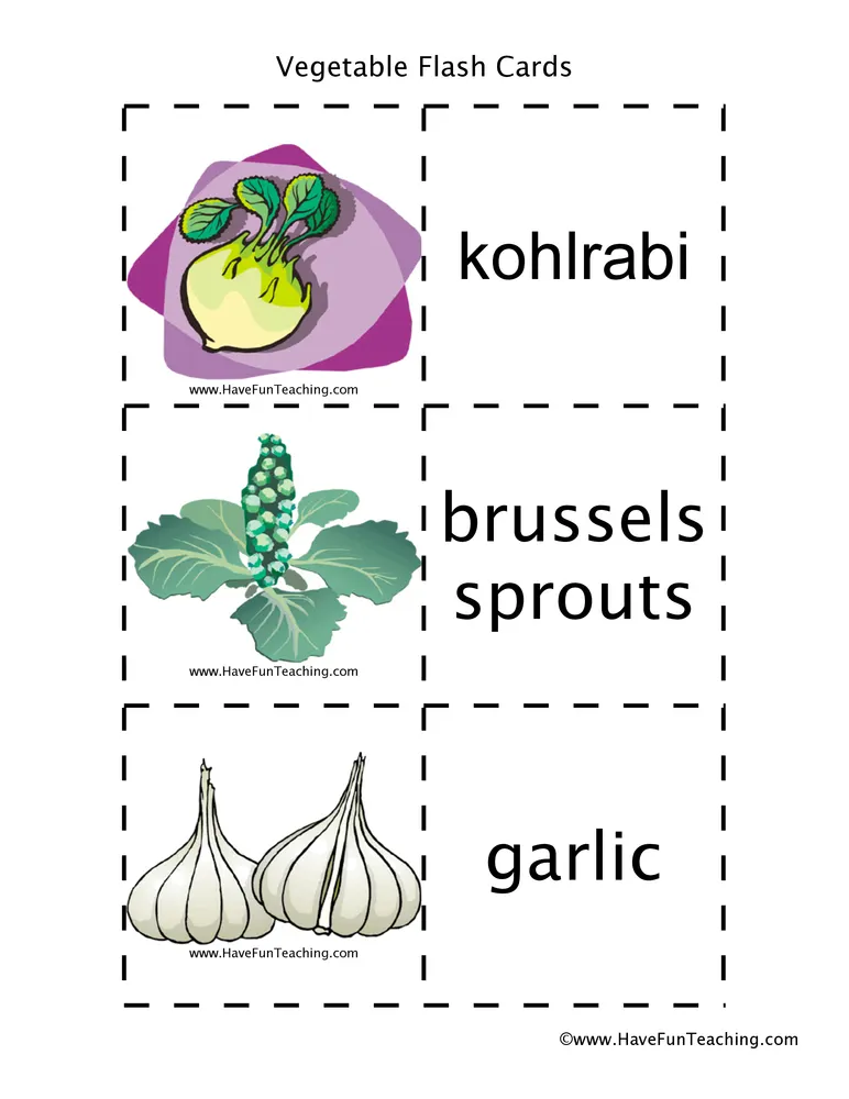 Vegetables Flash Cards by Teach Simple