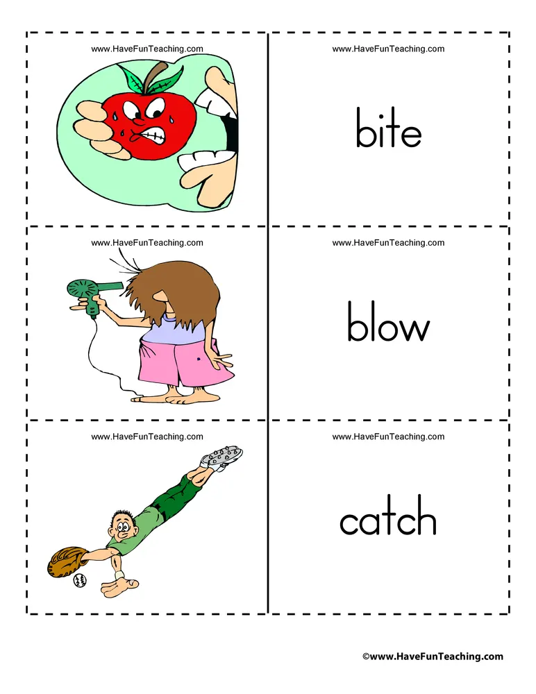 Verb Flash Cards by Teach Simple