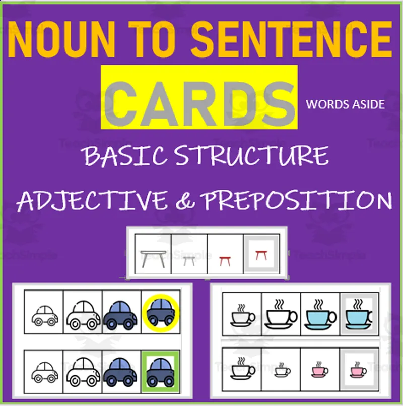 VERBAL SEQUENCING BASIC SENTENCE STRUCTURE ADJECTIVE PREPOSITION by ...