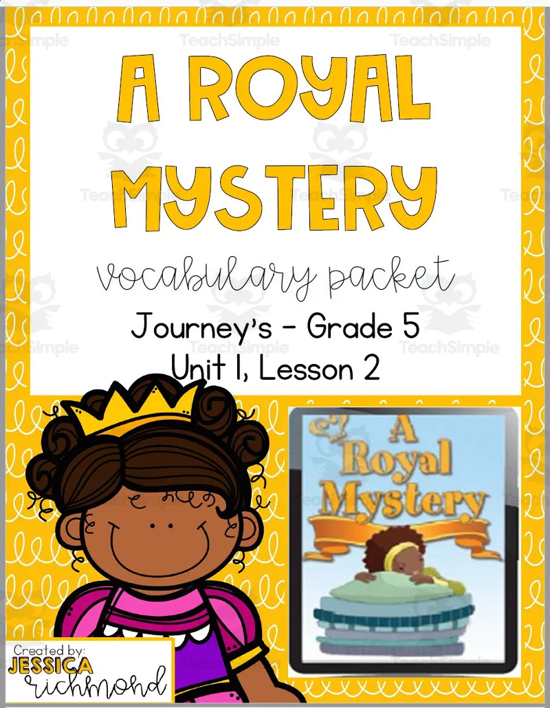 Vocabulary Packet -Journey's 5th grade - Unit 1 Lesson 2 by Teach Simple