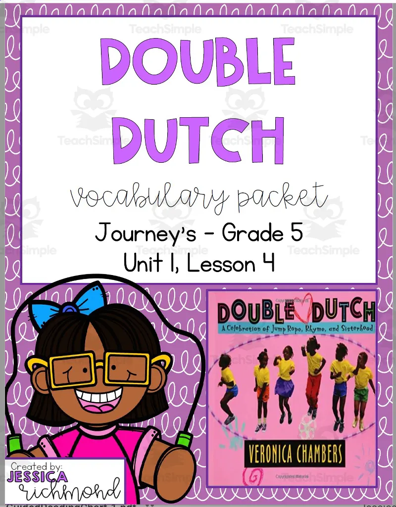 Vocabulary Packet -Journey's 5th grade - Unit 1 Lesson 4 by Teach Simple