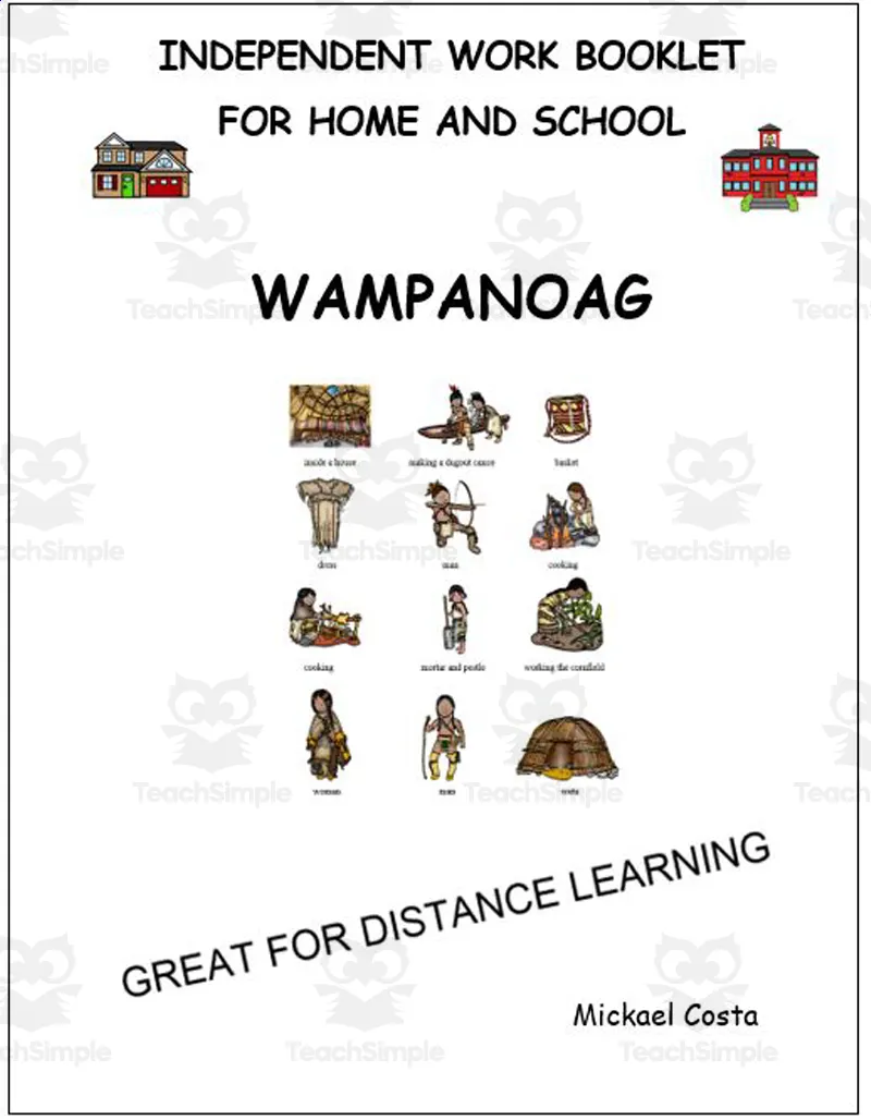 Vocabulary sheets: Wampanoag First Nation by Teach Simple