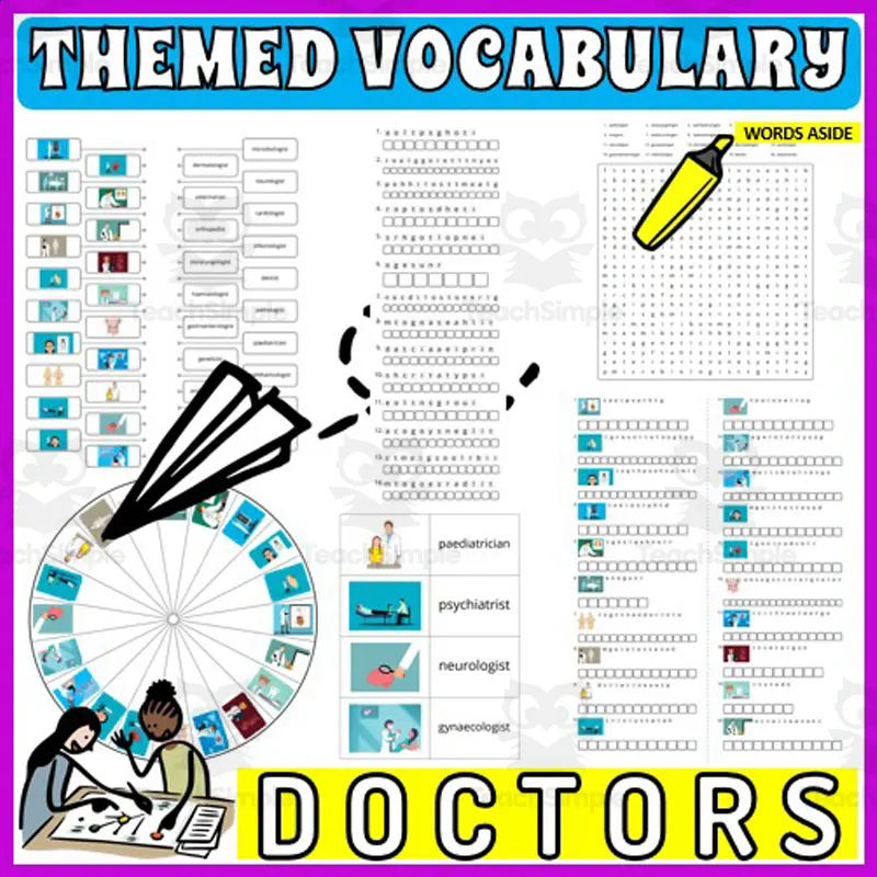 Vocabulary with Flash Cards | Crossword Wordsearch Anagram DOCTORS by ...