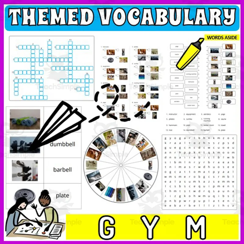 Vocabulary with Flash Cards | Crossword Wordsearch Anagram GYM by Teach ...