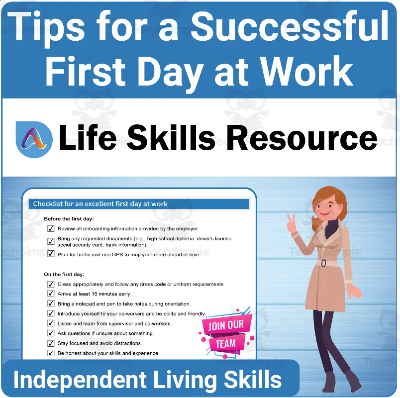 Vocational Skills Activity: 25 Tips for a Successful First Day by Teach ...