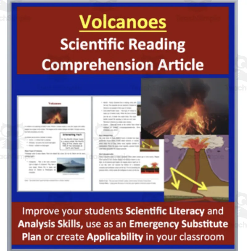 Volcanoes - Digital Science Reading Article - Grades 5-7 by Teach Simple
