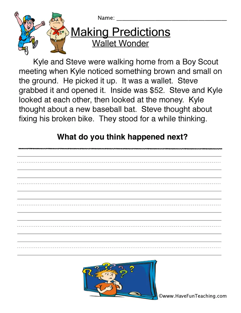 Wallet Wonder Predictions Worksheet by Teach Simple Wallet Wonder Predictions Worksheet by Teach Simple