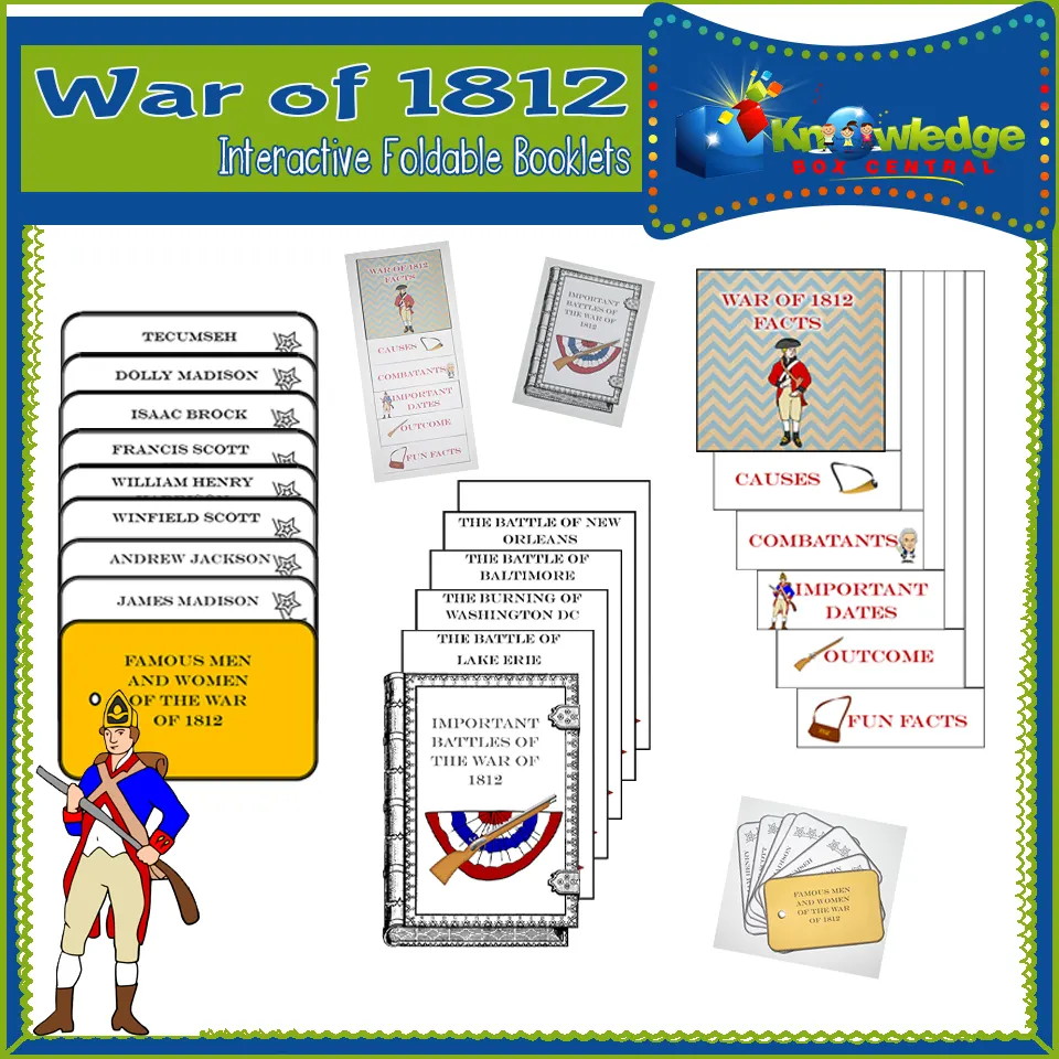War of 1812 Interactive Foldable Booklets – EBOOK by Teach Simple