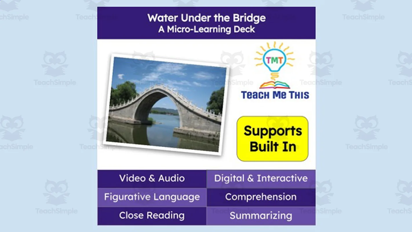 Water Under the Bridge | Figurative Language Activity | Micro-Learning ...