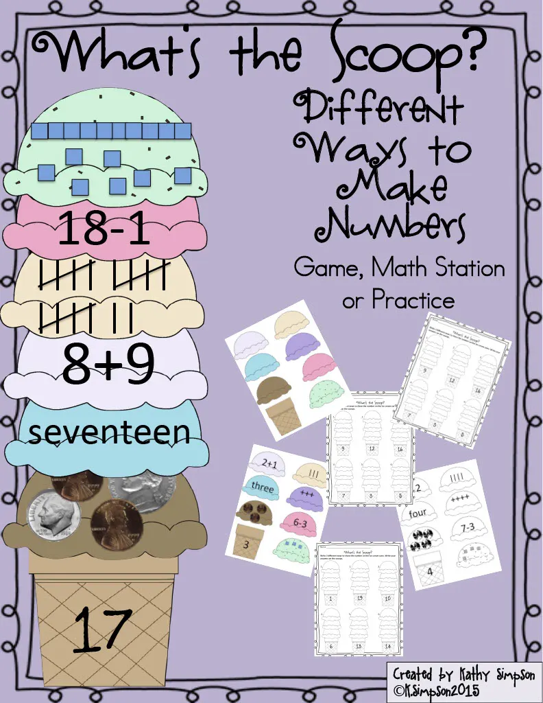 Ways to Make Numbers - Math Game - What's the Scoop? by Teach Simple
