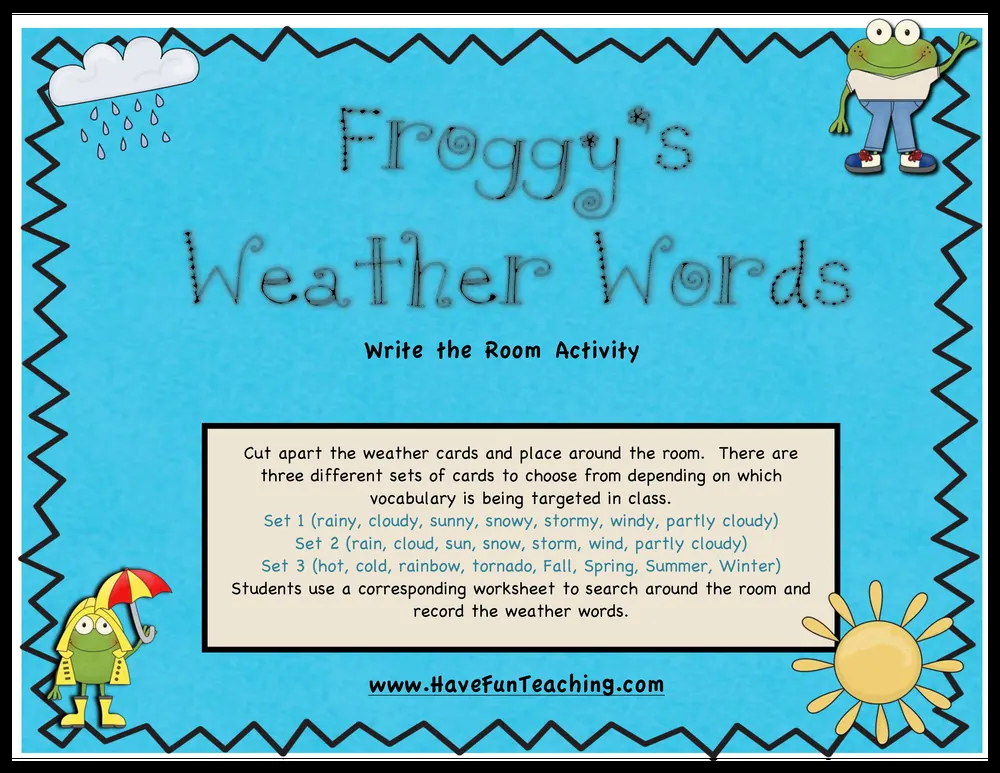 Weather Words Activity by Teach Simple