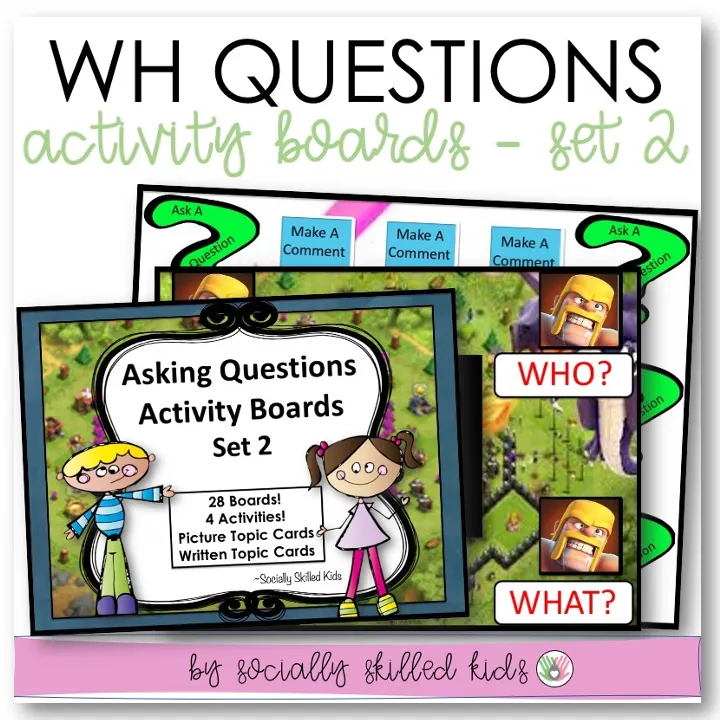 "WH" Questions Activity Boards, Set 2 | Differentiated For K-5th Grade ...
