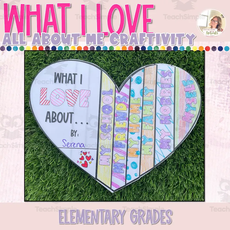 What I Love About Me, All About Me, Back to School Craft by Teach Simple
