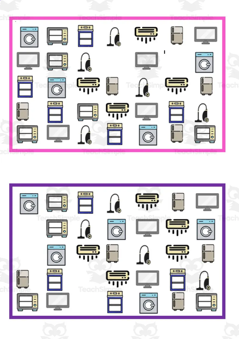 What is missing? Vocabulary Boards - COLOR SET 11 by Teach Simple
