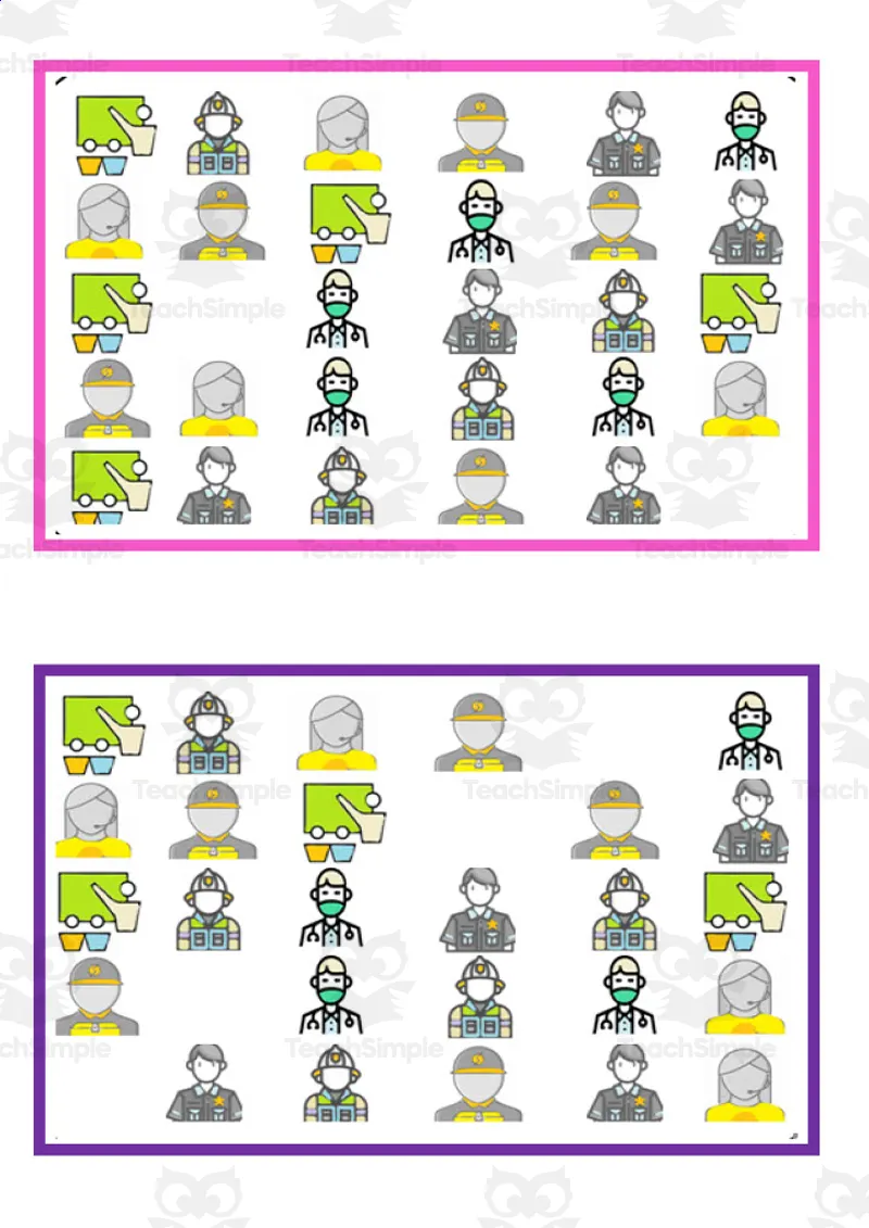 What is missing? Vocabulary Boards - COLOR SET 24 by Teach Simple