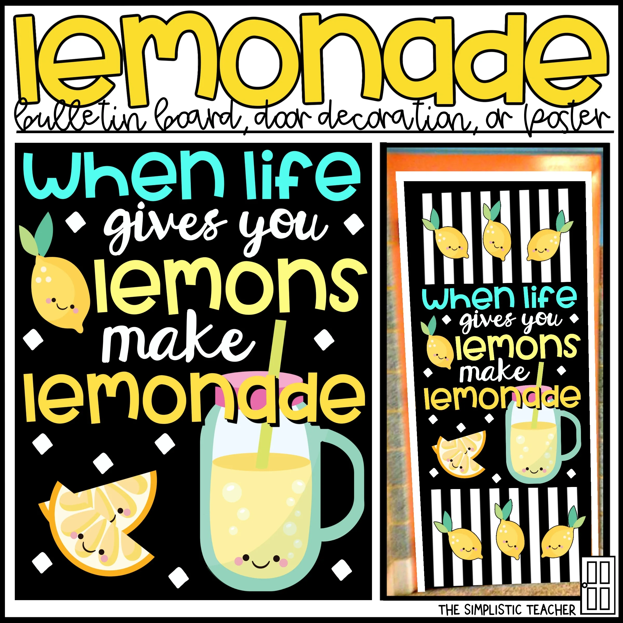 When Life Gives You Lemons Growth Mindset Bulletin Board Kit, Door ...