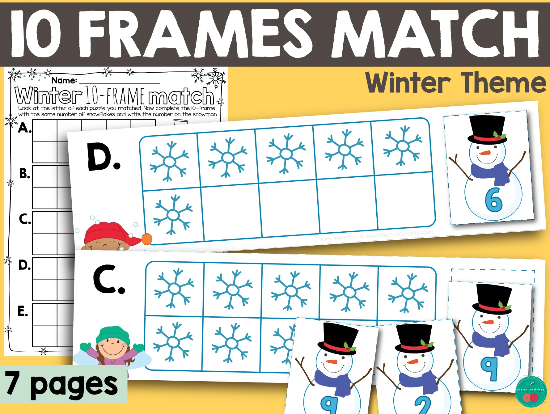 Winter 10 Frames Match by Teach Simple