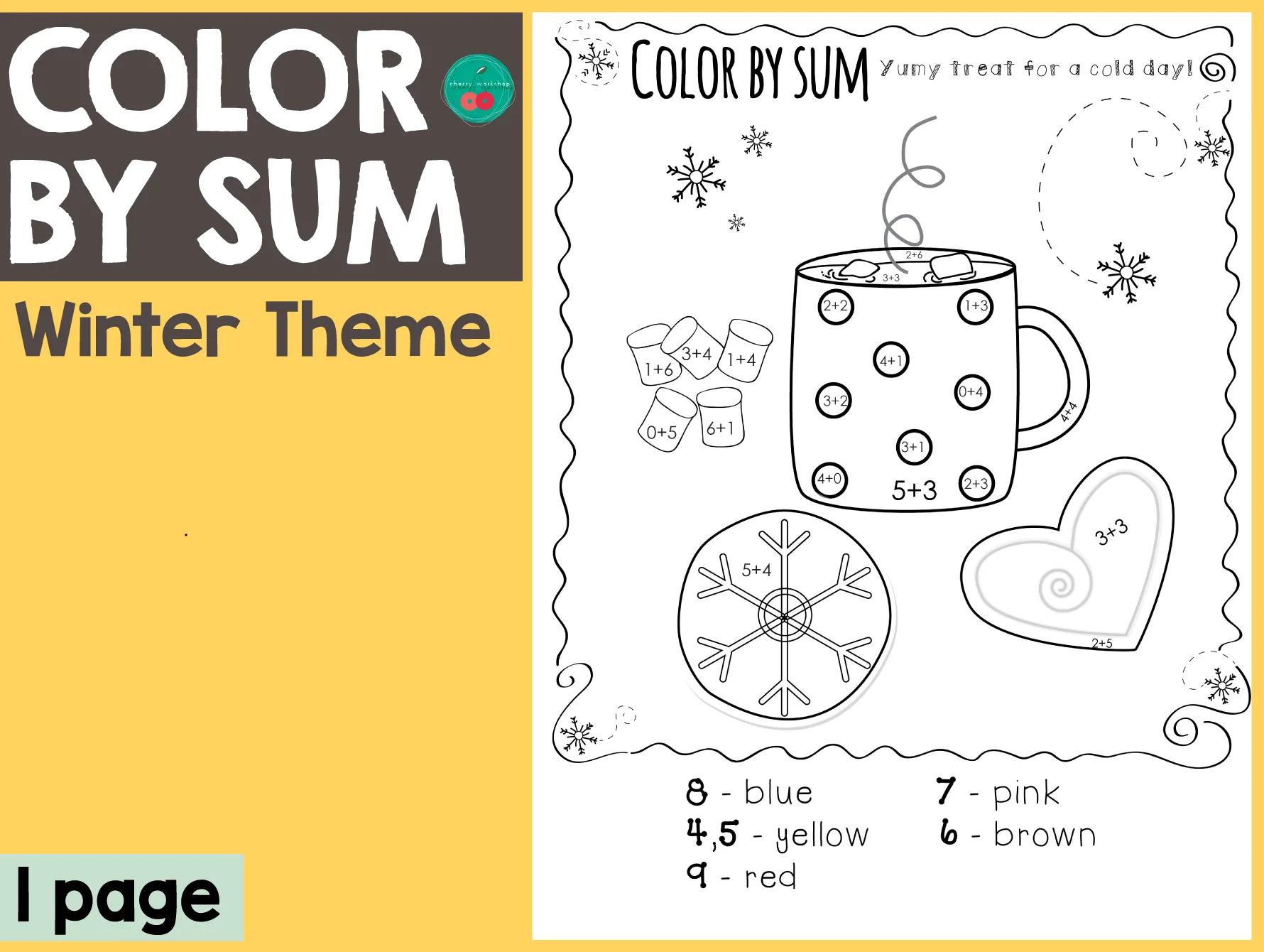 Winter Color By Sum by Teach Simple