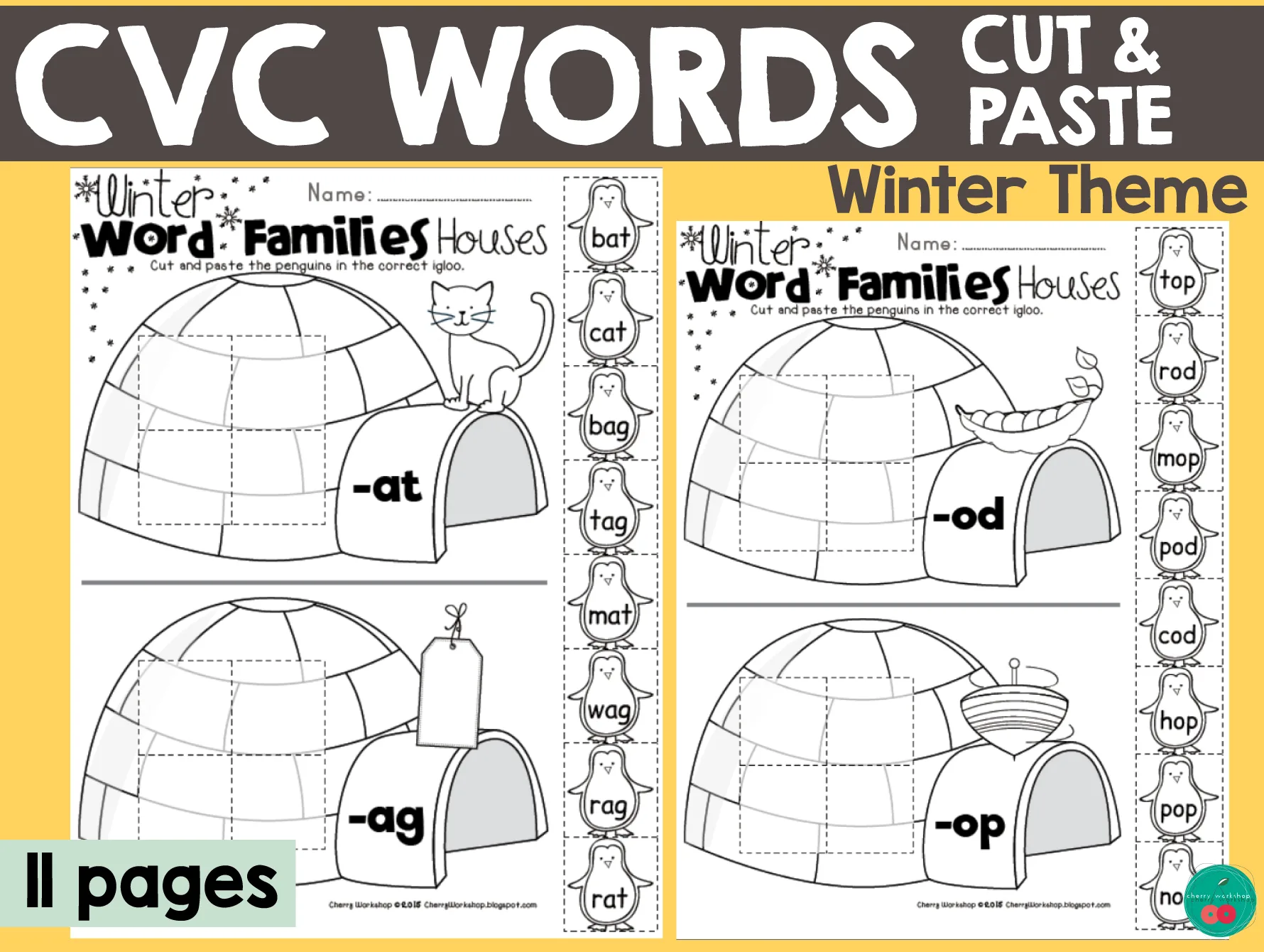 Winter CVC Words by Teach Simple
