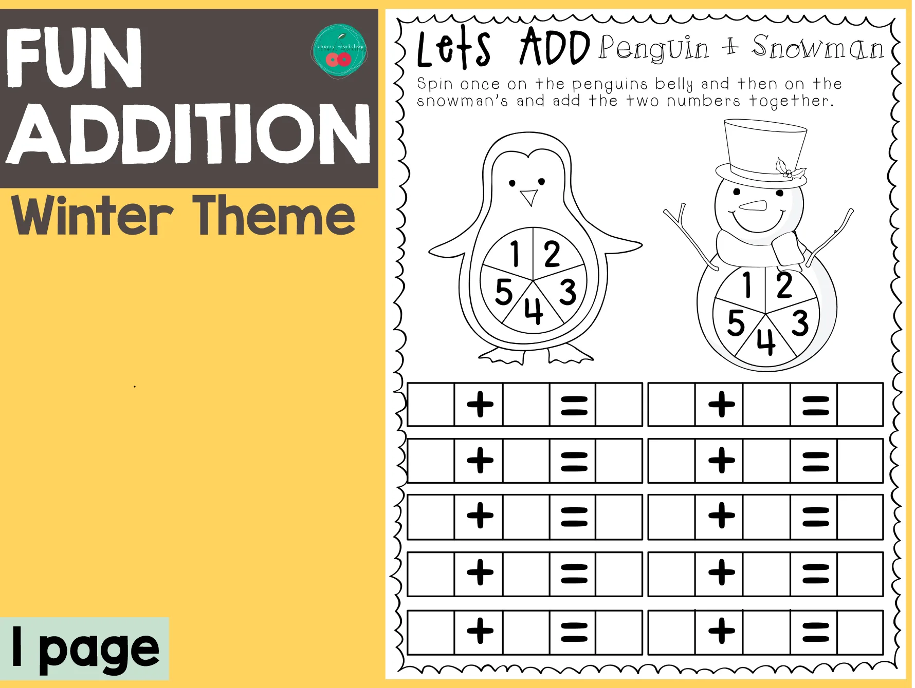 Winter Fun Addition (1-5) by Teach Simple