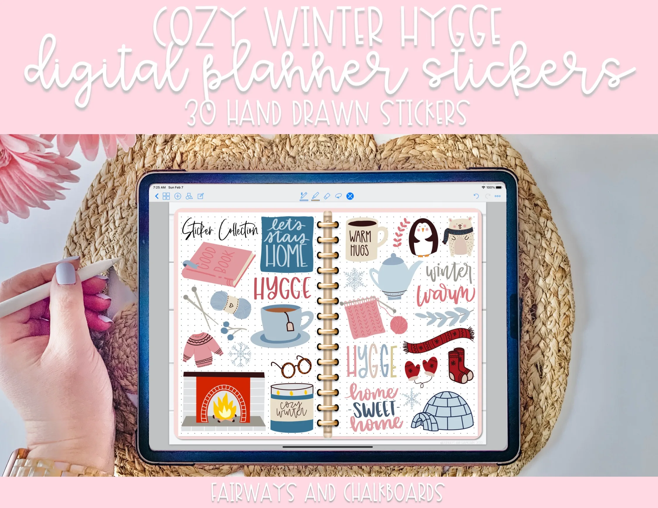 Winter Hygge Digital Planner Stickers by Teach Simple