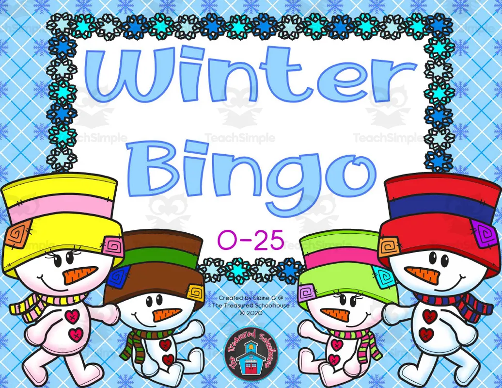 Winter Math Bingo by Teach Simple